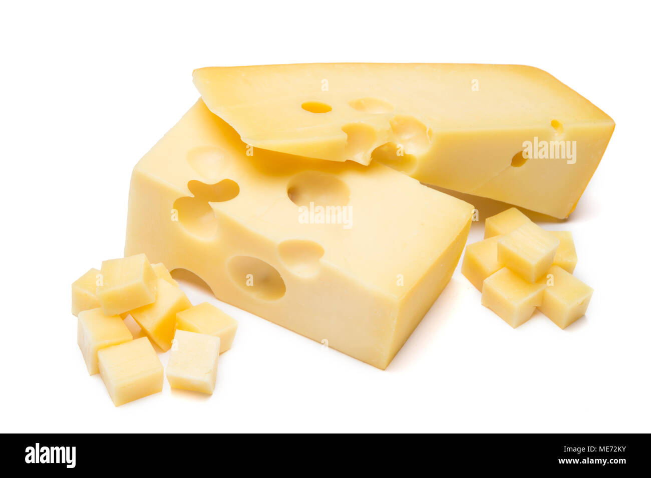 Square block cheddar cheese Cut Out Stock Images & Pictures - Alamy