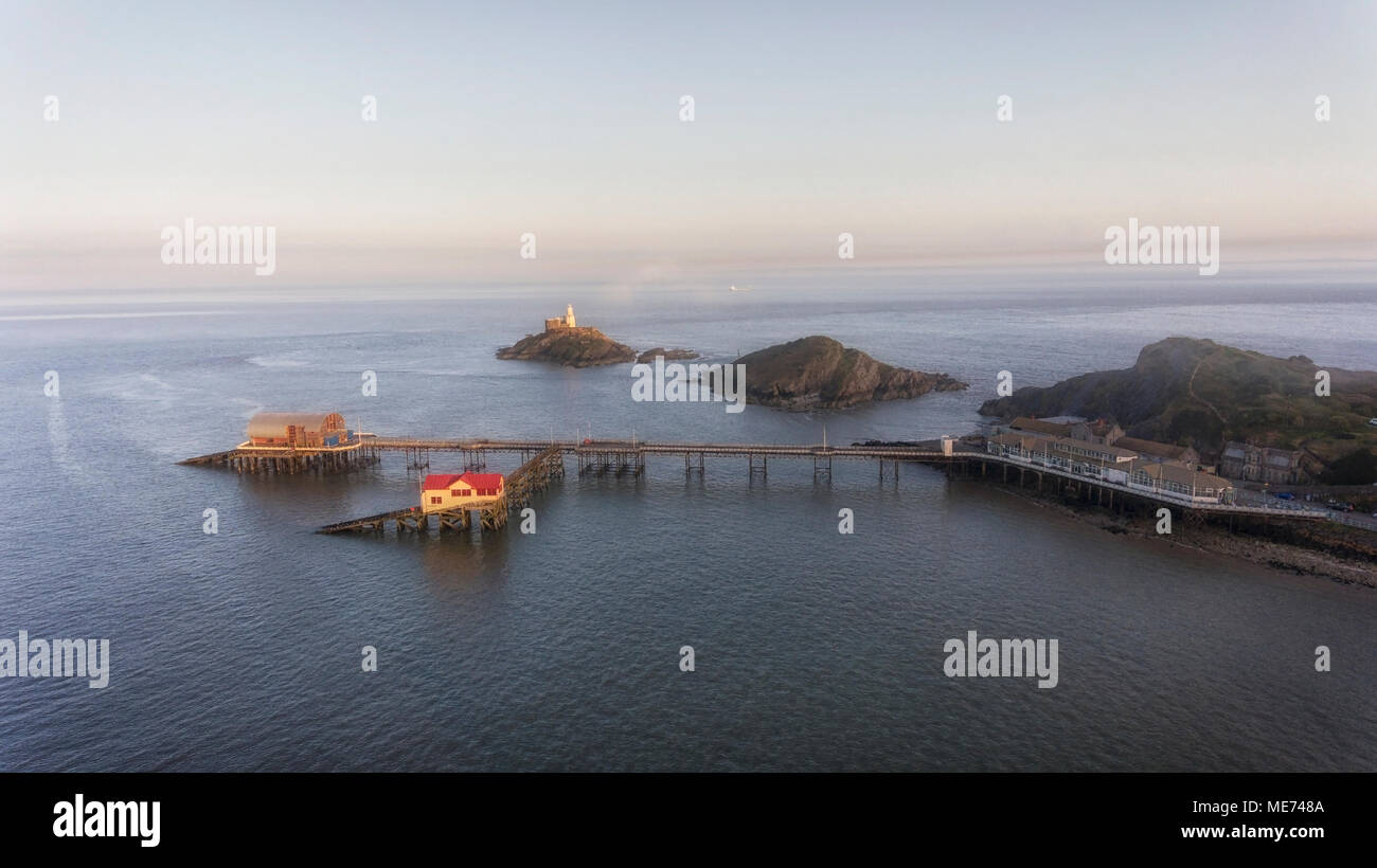 Mumbles pier and Lighthouse Stock Photo - Alamy