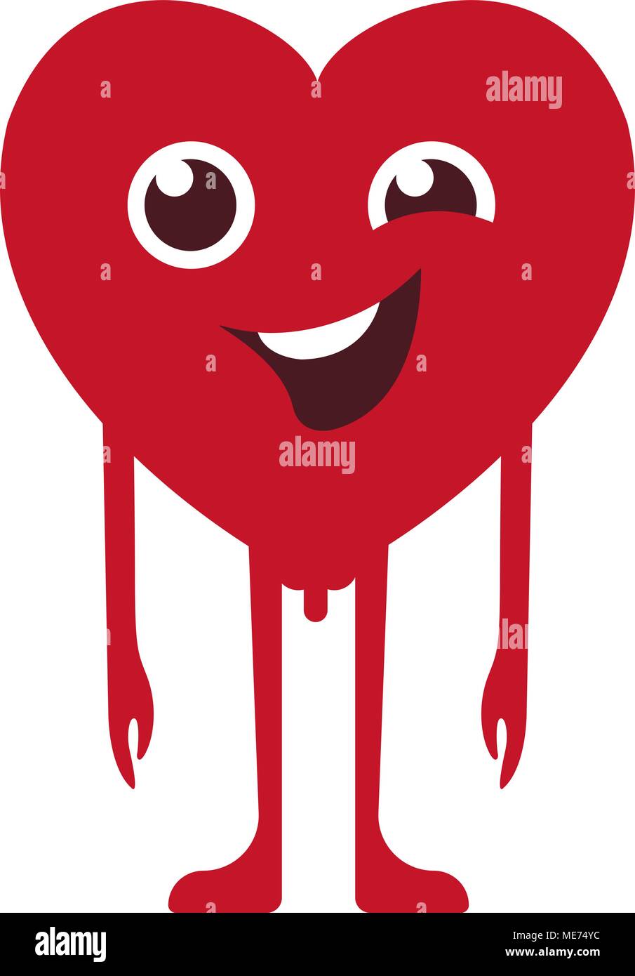 Cartoon red Heart wink Stock Vector Image & Art - Alamy