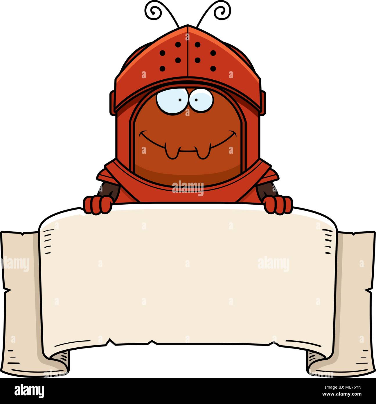 A cartoon illustration of an ant knight with a banner Stock Vector ...