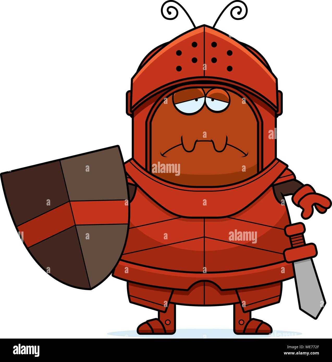 A cartoon illustration of an ant knight looking sad Stock Vector Image ...