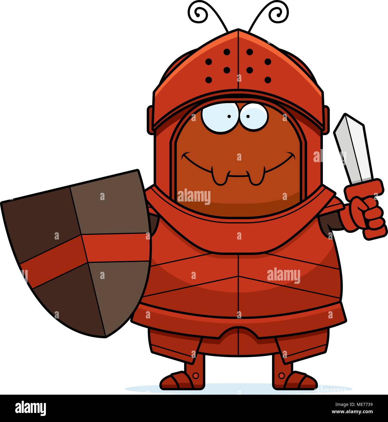 A cartoon illustration of an ant knight with a sword Stock Vector Image ...