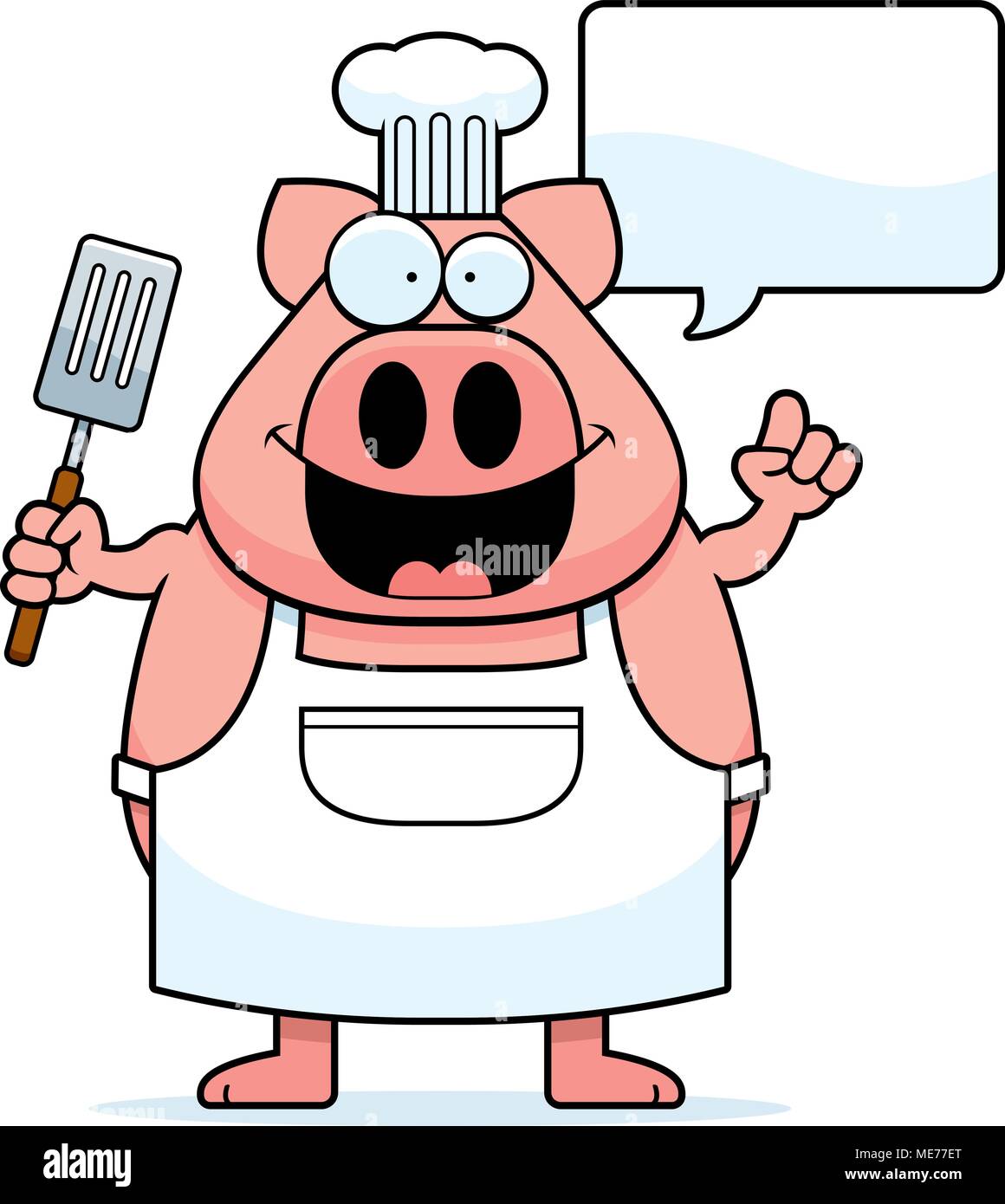 A cartoon illustration of a pig chef with an idea Stock Vector Image ...