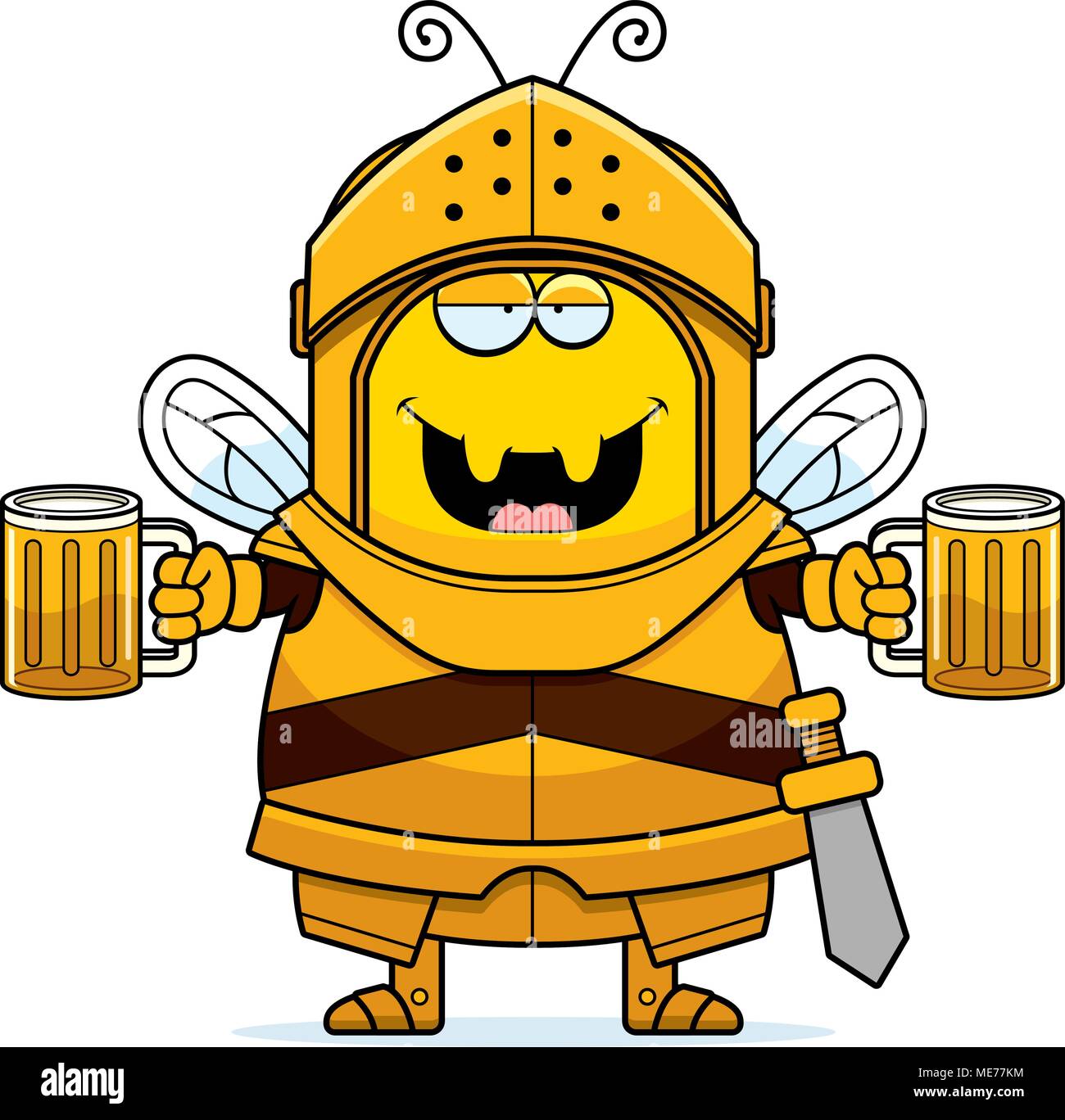 A cartoon illustration of a bee knight looking drunk Stock Vector Image ...