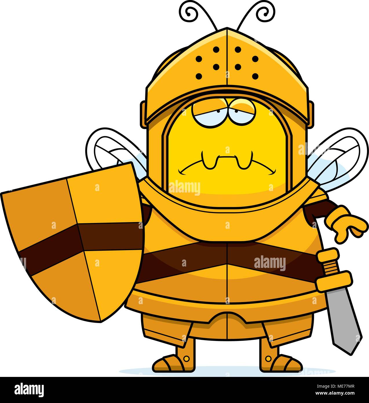 A cartoon illustration of a bee knight looking sad Stock Vector Image ...