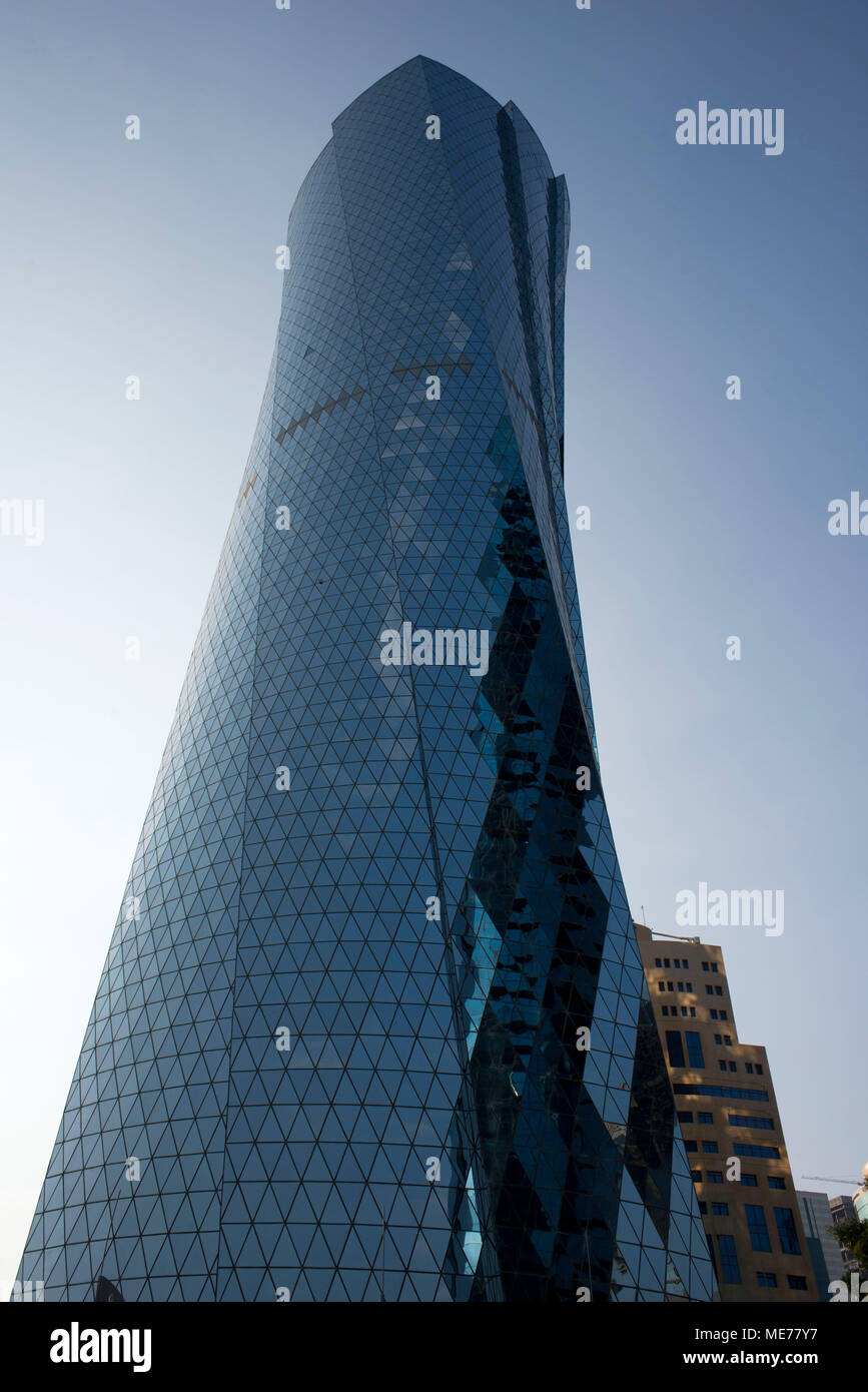 The Al Bidda Tower Building in the financial area of Doha, the capital ...