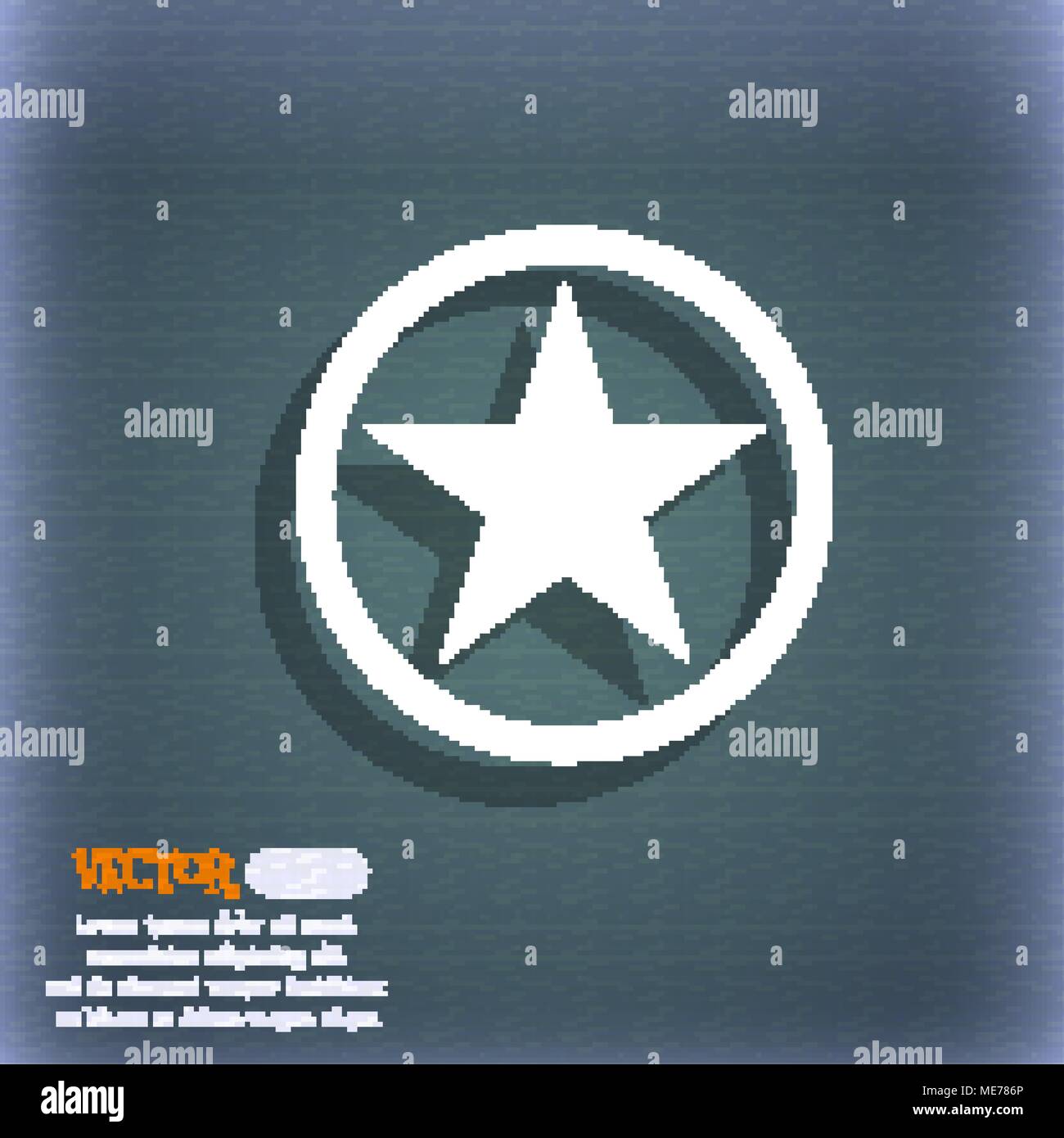 Star, Favorite Star, Favorite icon symbol on the blue-green abstract ...