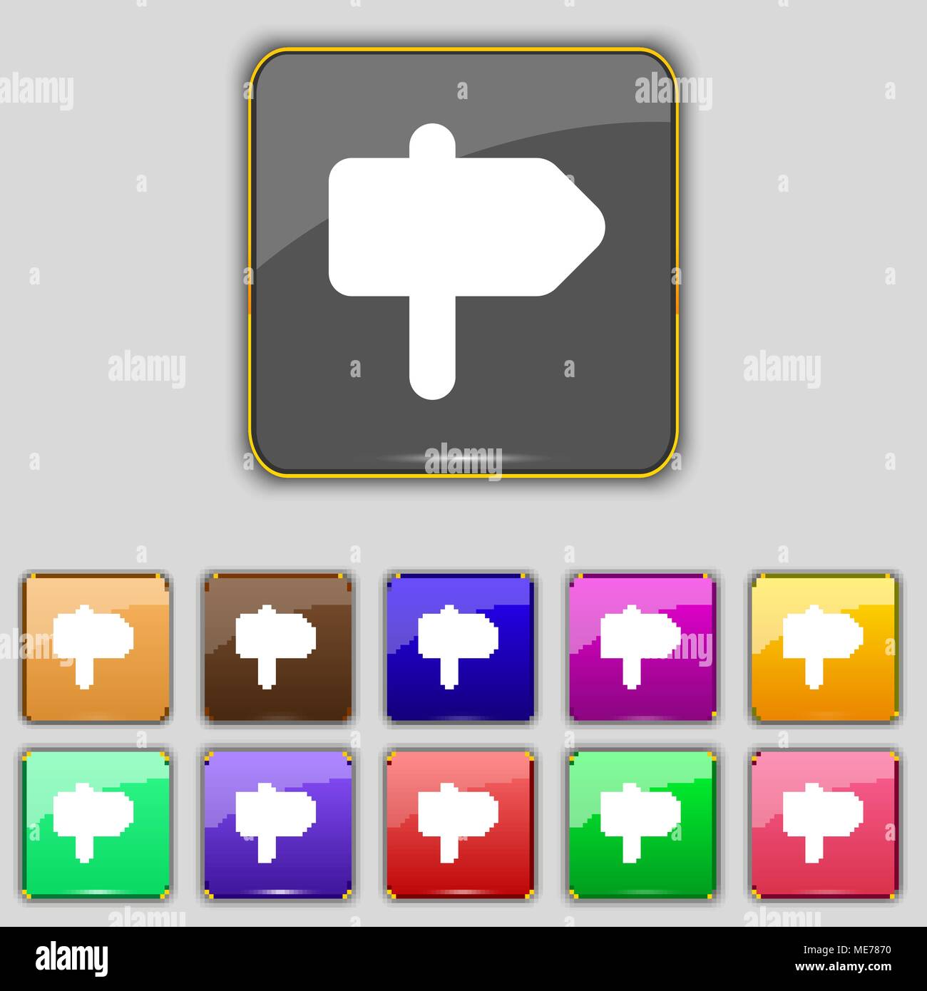 Information Road icon sign. Set with eleven colored buttons for your ...