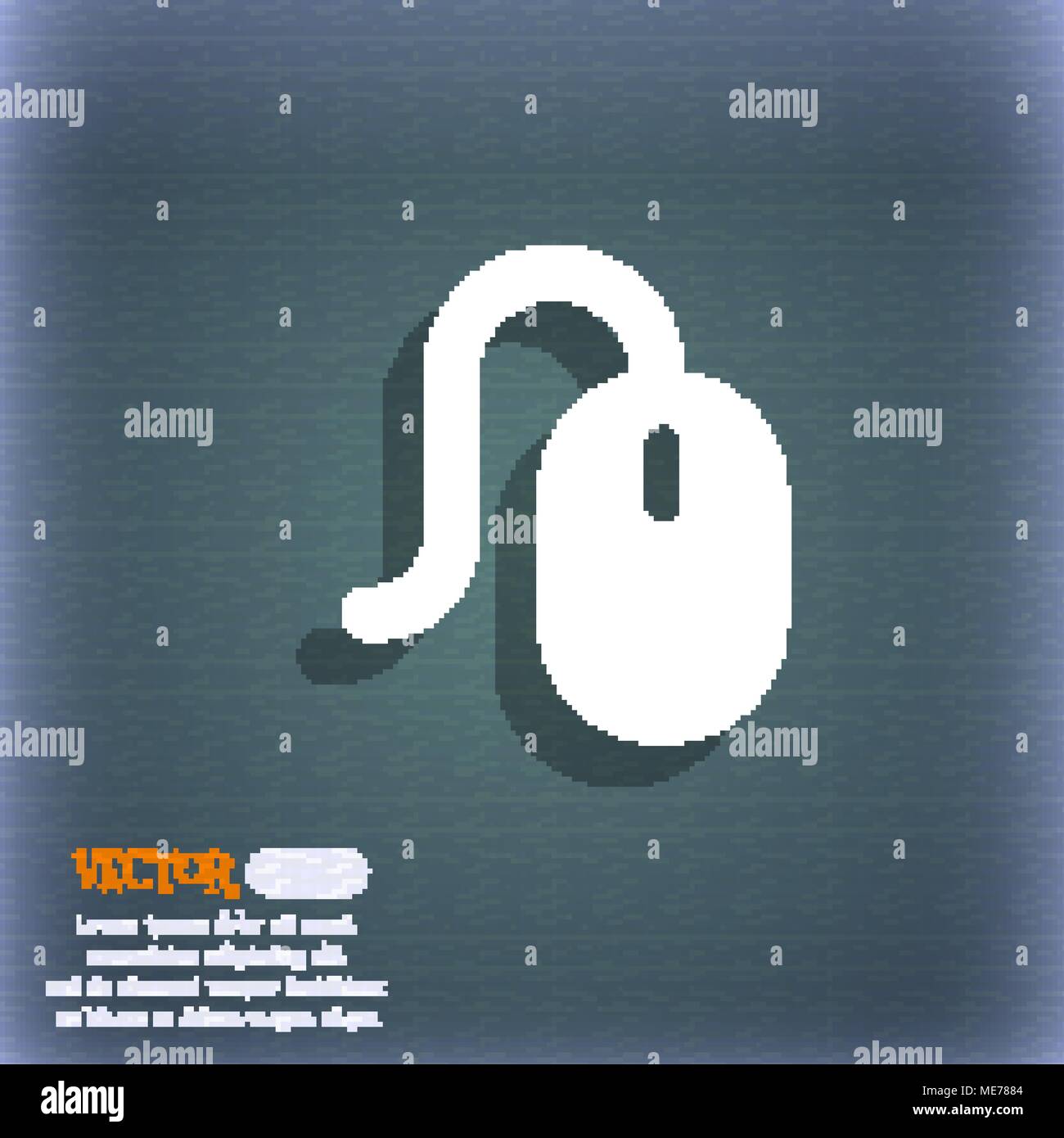 Computer mouse icon symbol on the blue-green abstract background with ...