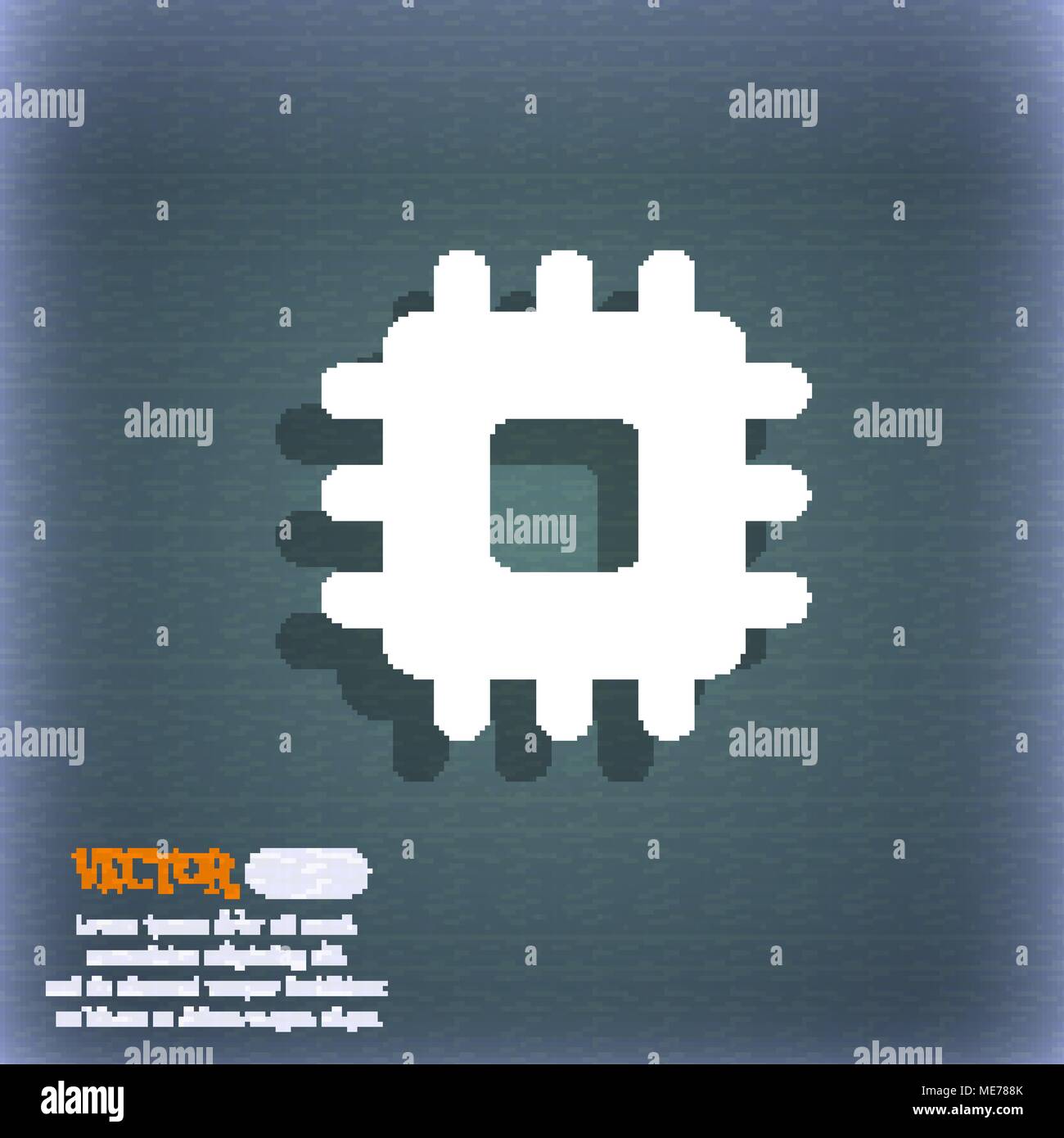 Central Processing Unit icon symbol on the blue-green abstract ...