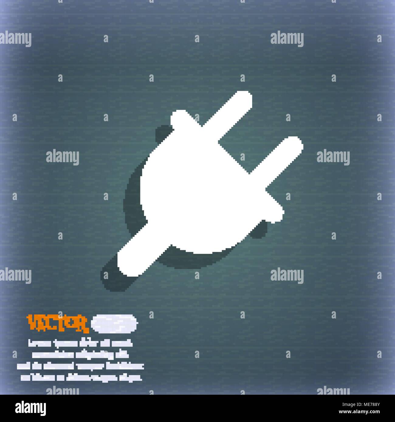 Electric plug, Power energy icon symbol on the blue-green abstract ...