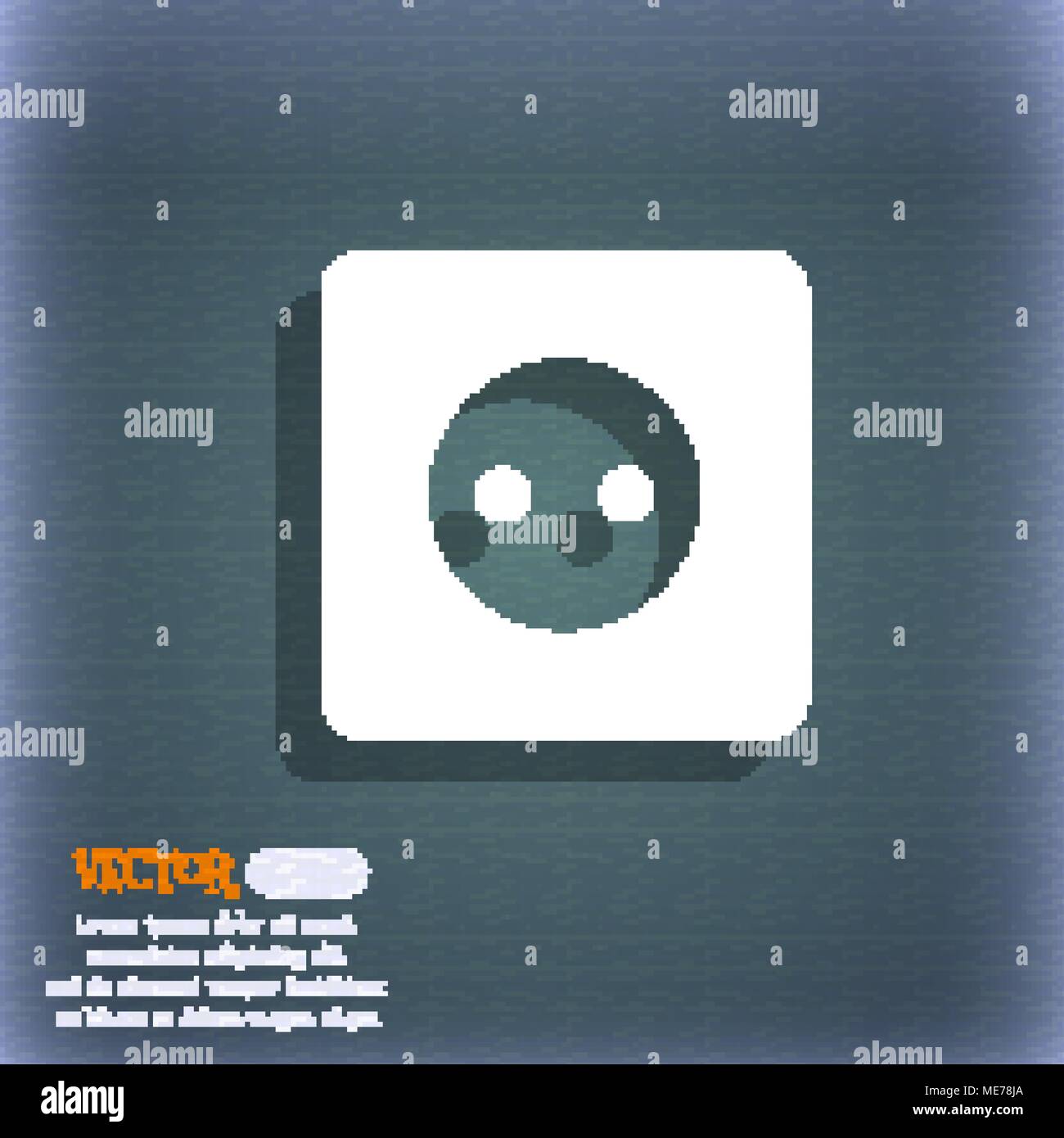 Electric plug, Power energy icon symbol on the blue-green abstract ...