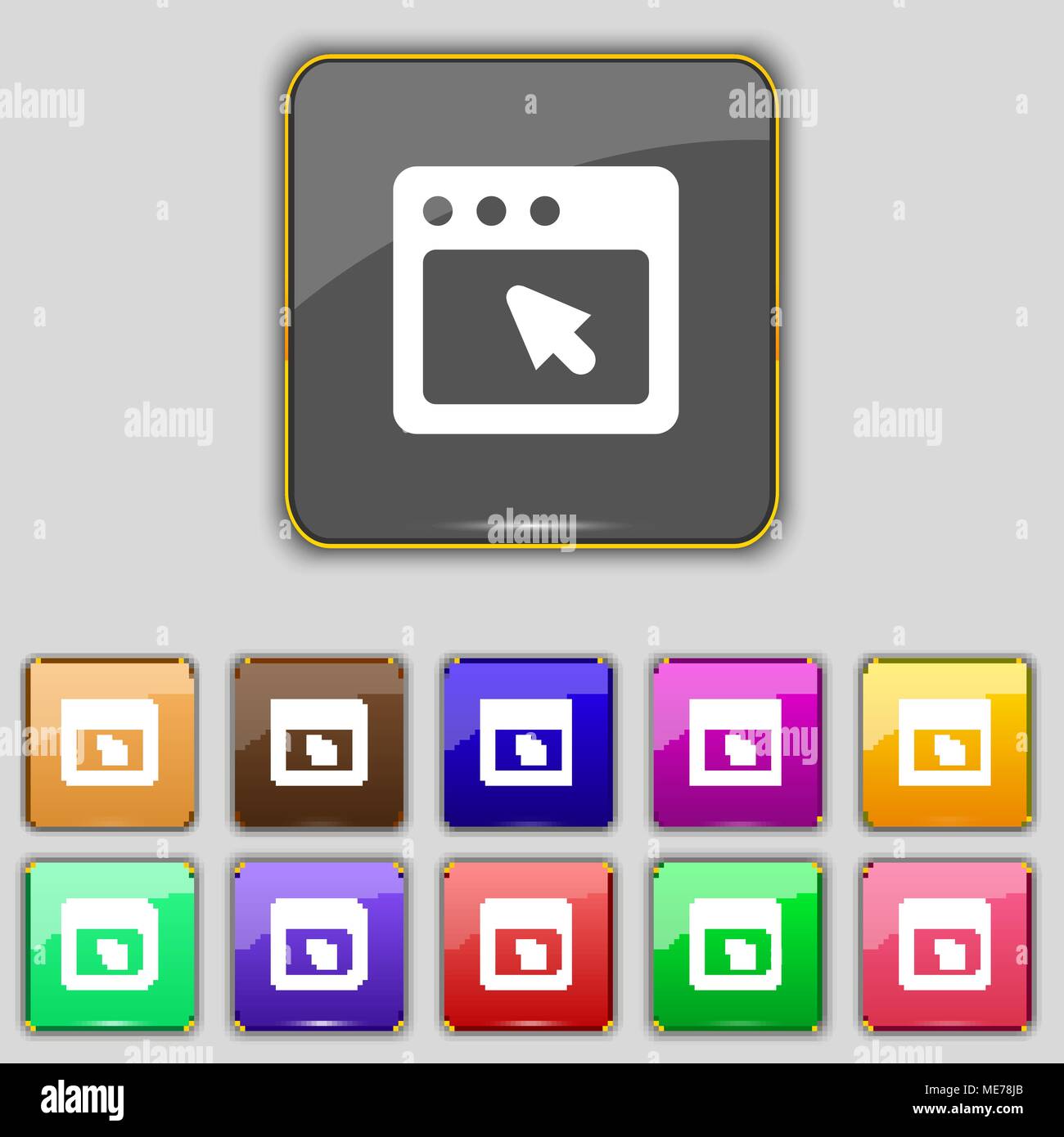 the dialog box icon sign. Set with eleven colored buttons for your site ...