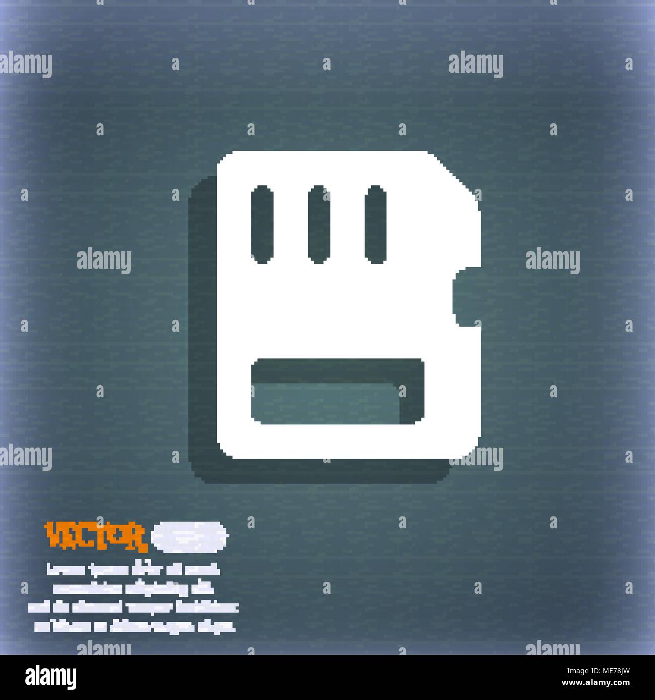 compact memory card icon symbol on the blue-green abstract background ...