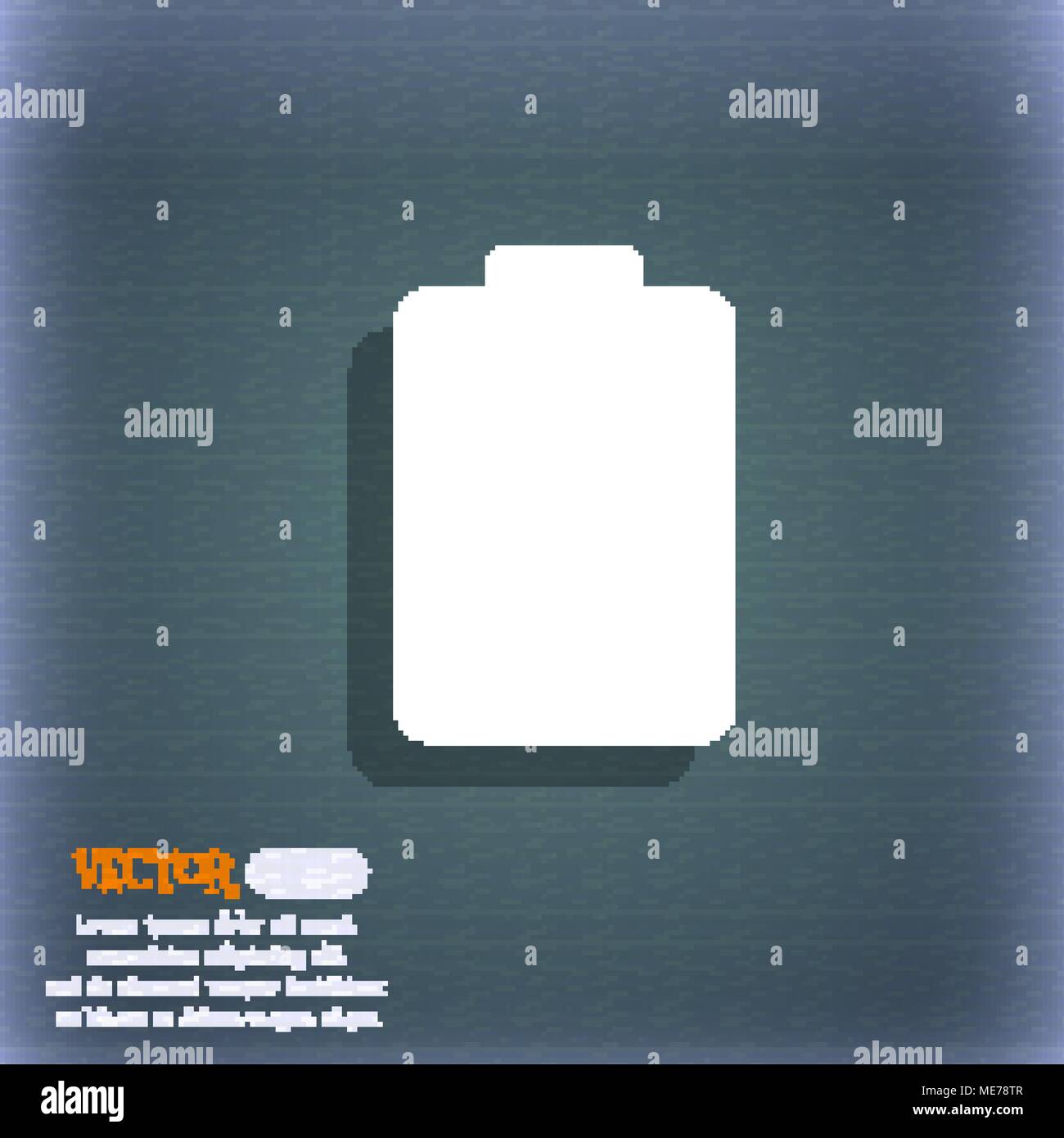 Battery empty, Low electricity icon symbol on the blue-green abstract ...