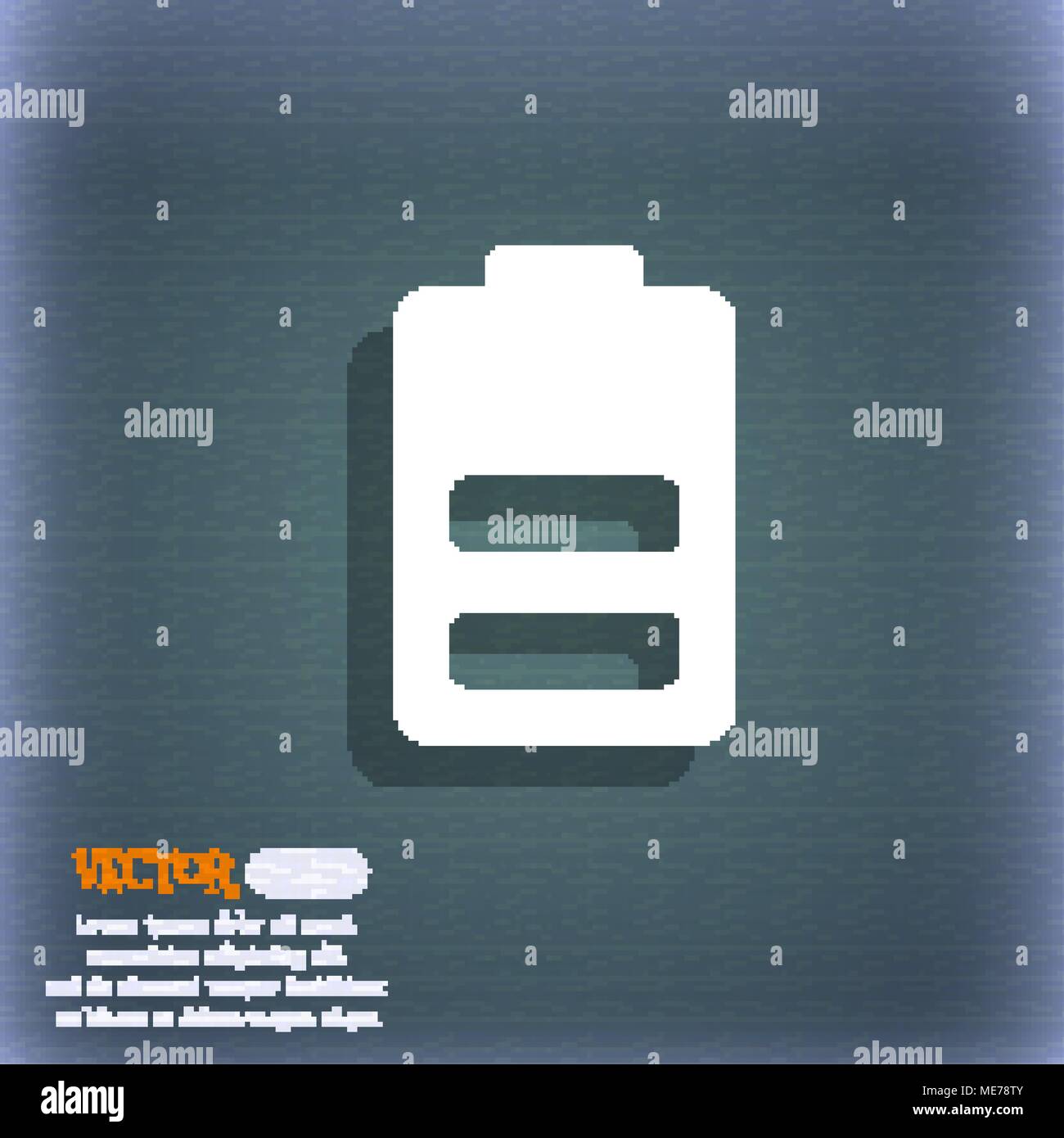 Battery half level, Low electricity icon symbol on the blue-green ...