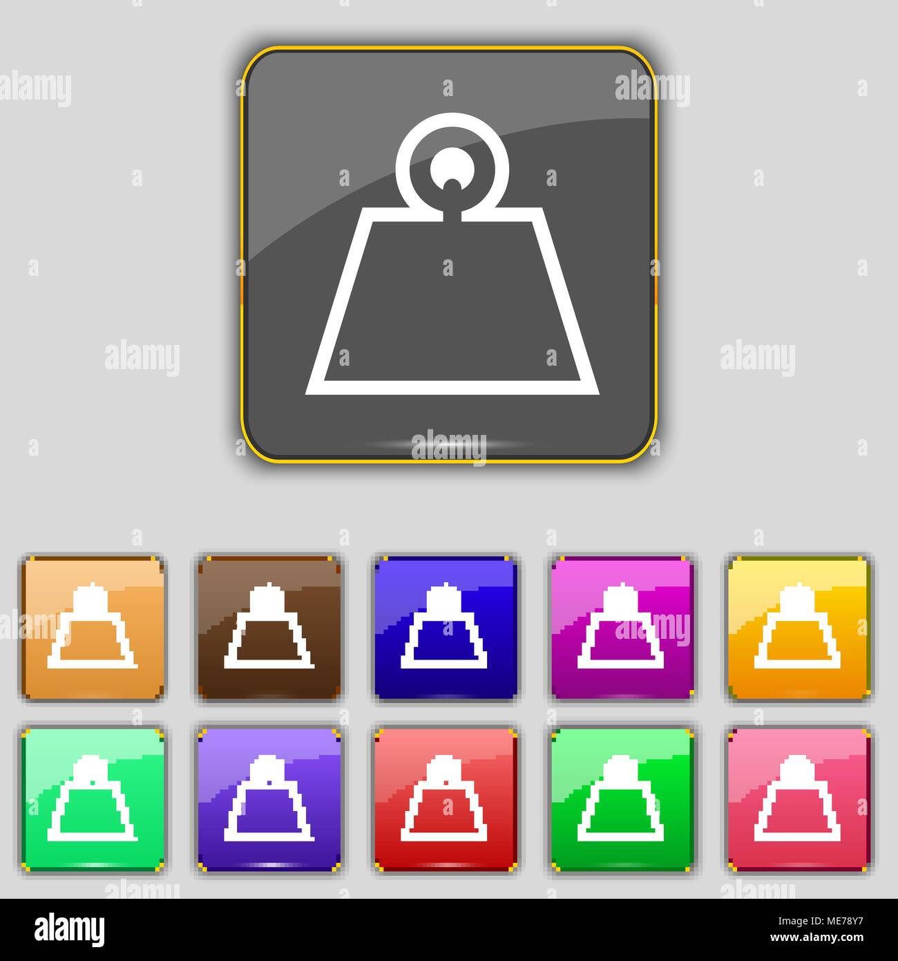 Weight icon sign. Set with eleven colored buttons for your site. Vector ...
