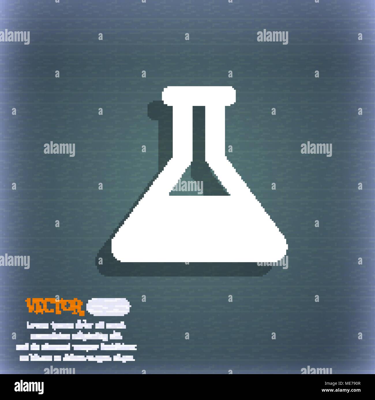 Conical Flask icon symbol on the blue-green abstract background with ...
