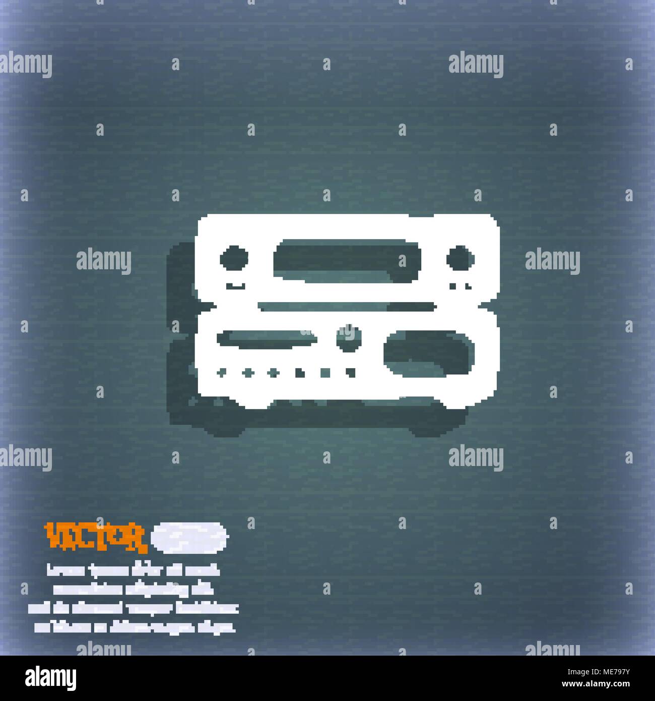 radio, receiver, amplifier icon symbol on the blue-green abstract ...