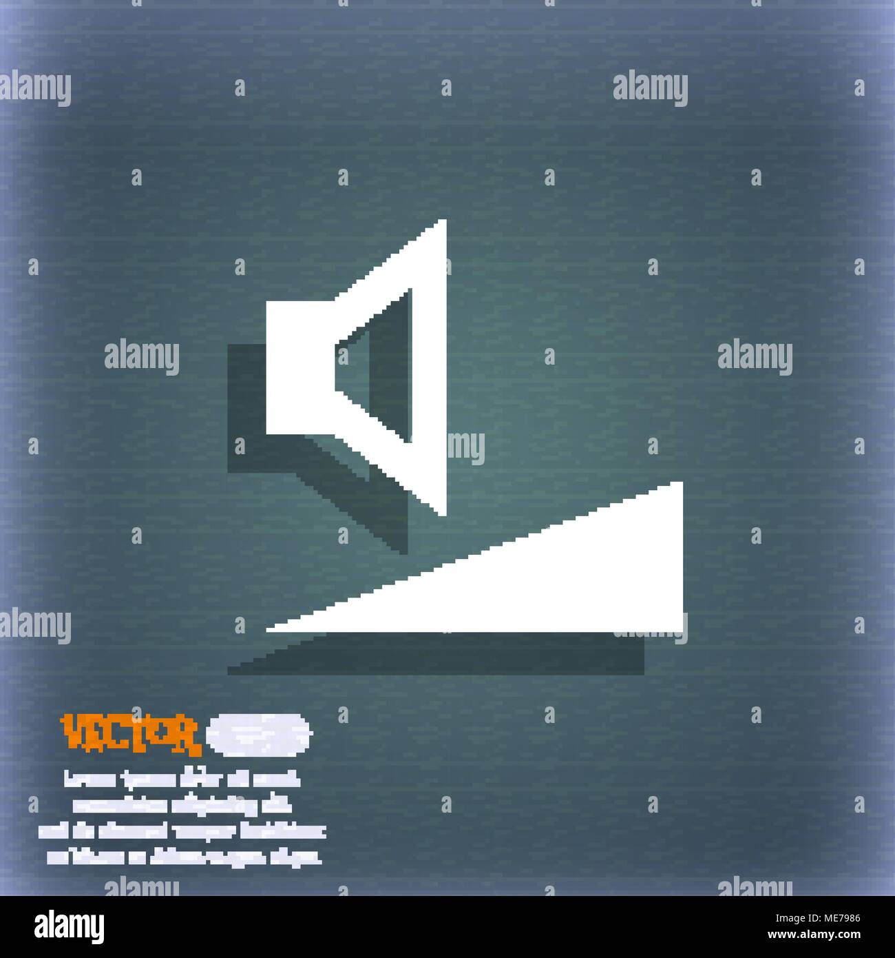 volume, sound icon symbol on the blue-green abstract background with ...