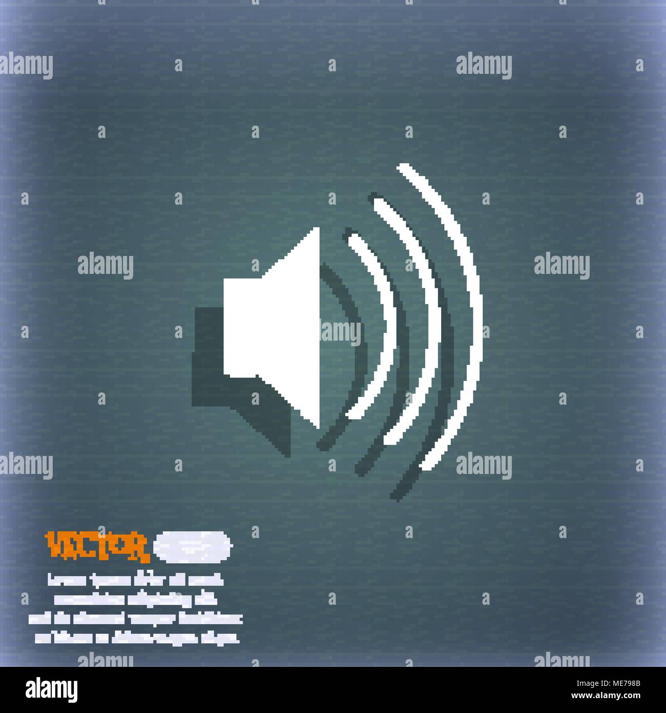 volume, sound icon symbol on the blue-green abstract background with ...