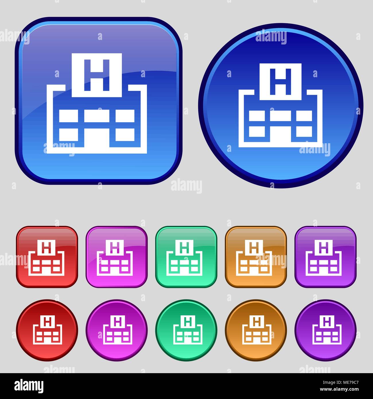 Hotkey icon sign. A set of twelve vintage buttons for your design ...