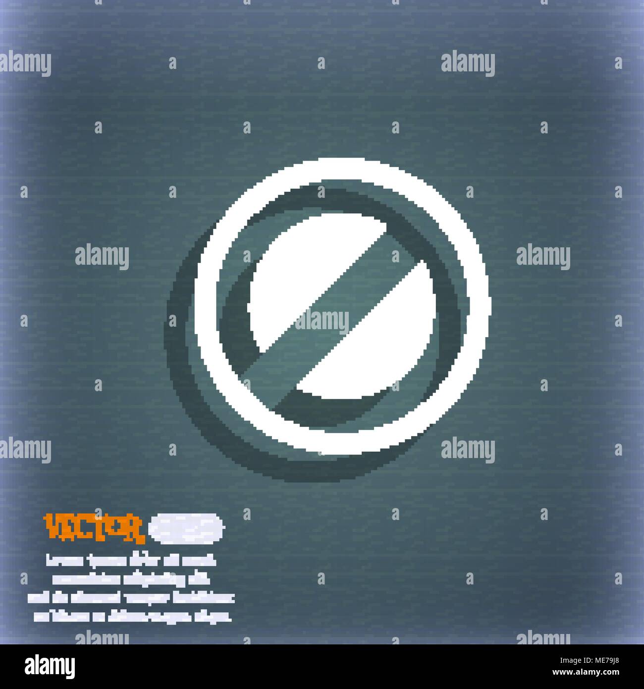 Cancel icon symbol on the blue-green abstract background with shadow ...