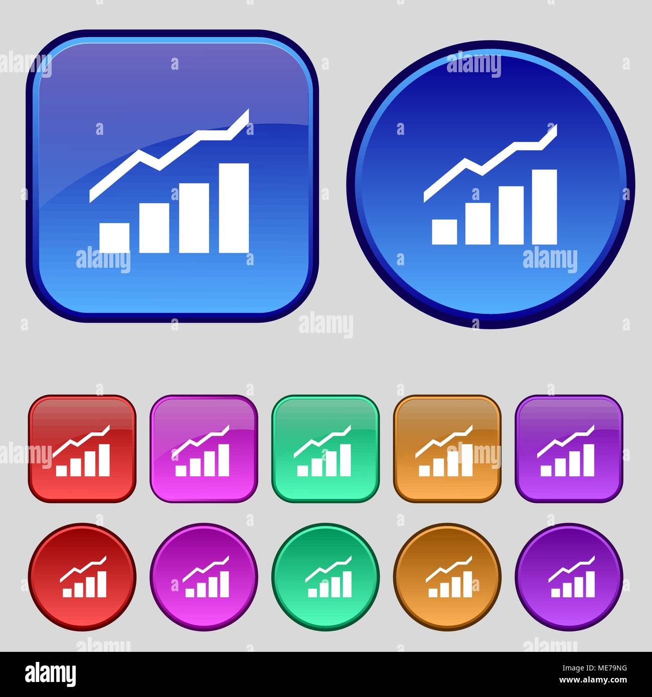 Growth and development concept. graph of Rate icon sign. A set of ...