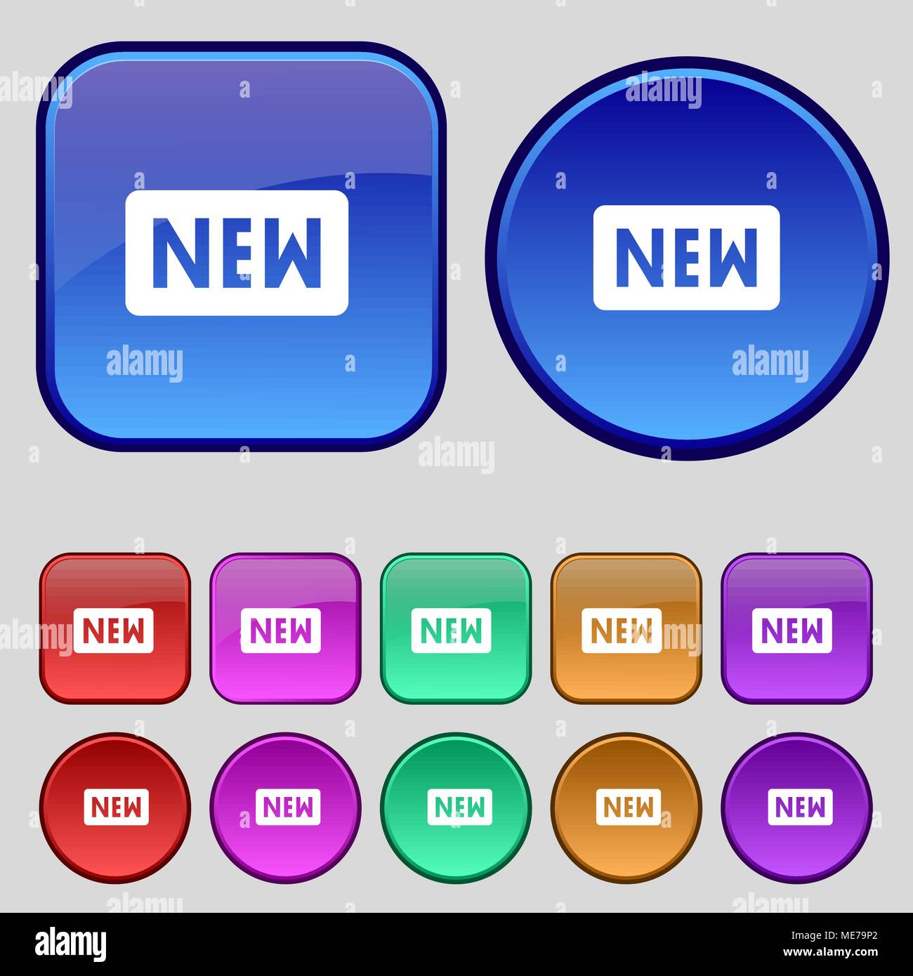 New icon sign. A set of twelve vintage buttons for your design. Vector ...