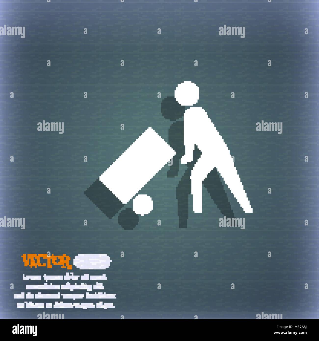 Loader icon symbol on the blue-green abstract background with shadow ...