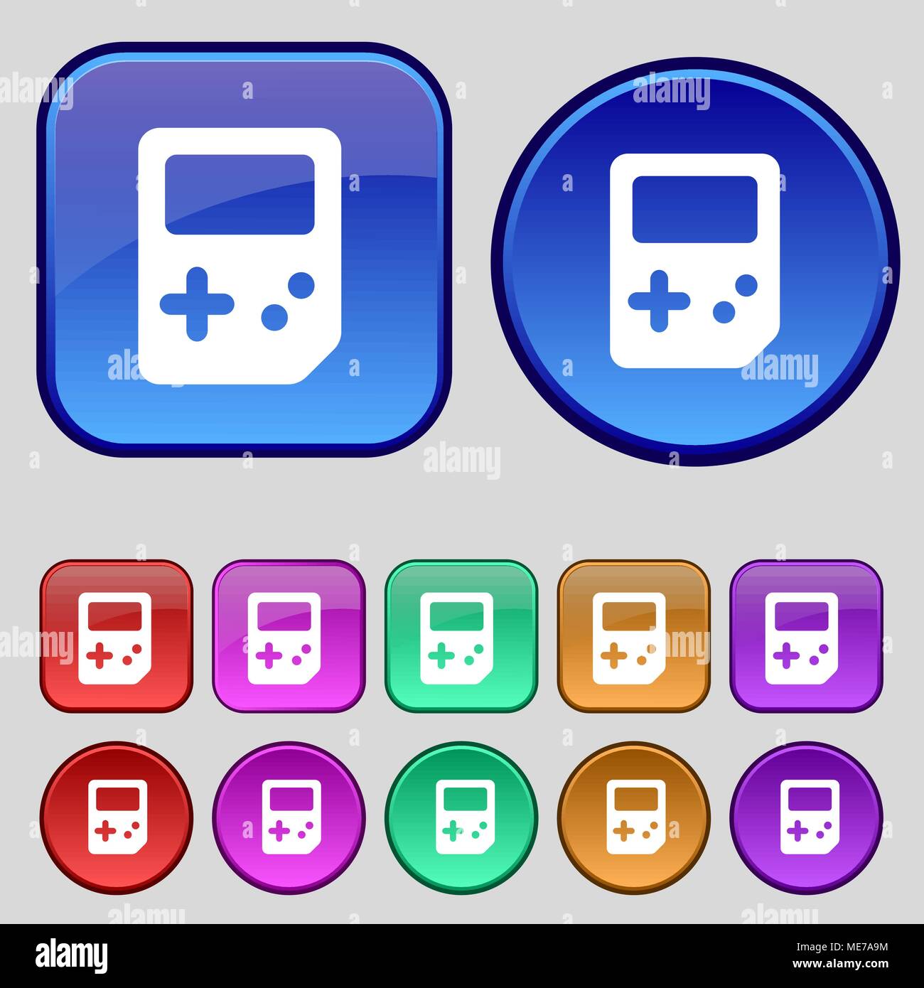 Tetris icon sign. A set of twelve vintage buttons for your design ...