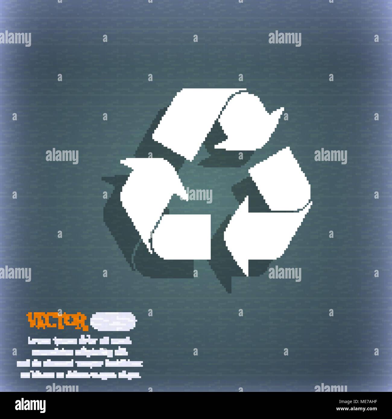 processing icon symbol on the blue-green abstract background with ...