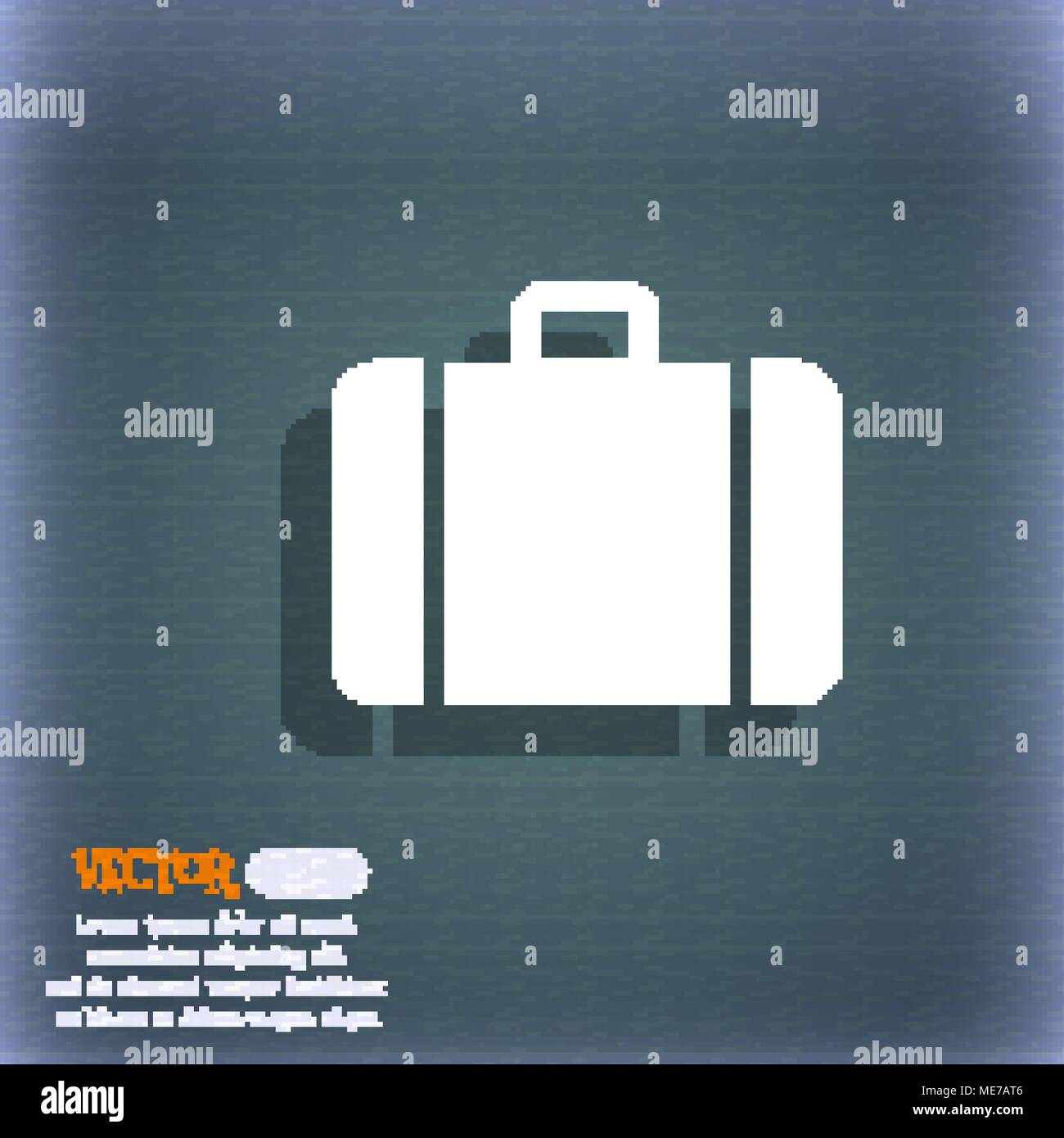 suitcase icon symbol on the blue-green abstract background with shadow ...