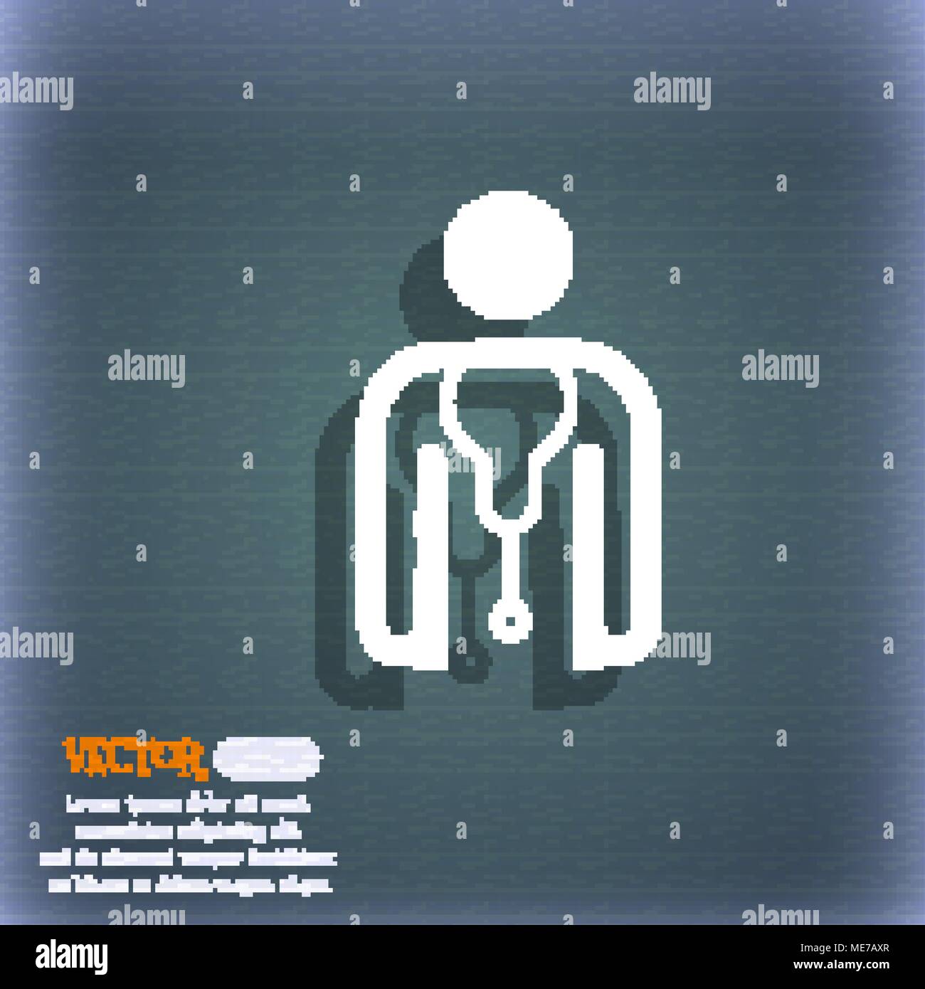 doctor icon symbol on the blue-green abstract background with shadow ...