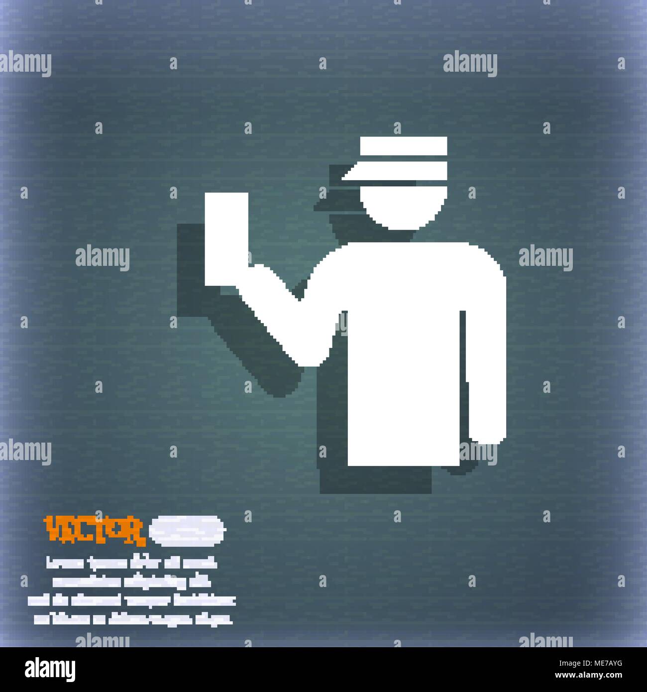 Inspector icon symbol on the blue-green abstract background with shadow ...