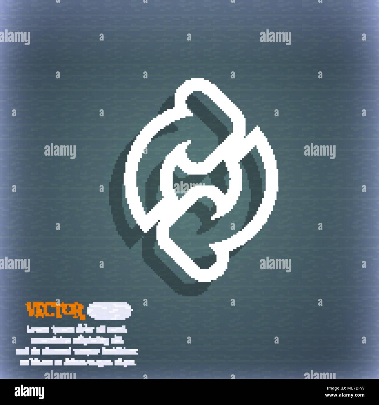 Refresh icon symbol on the blue-green abstract background with shadow ...