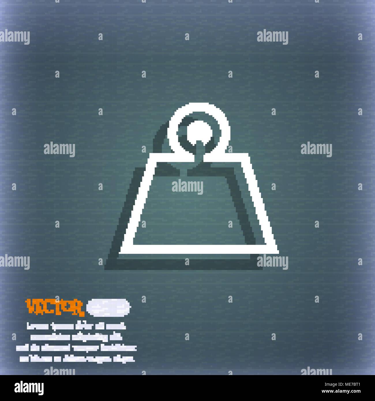 Weight icon symbol on the blue-green abstract background with shadow ...