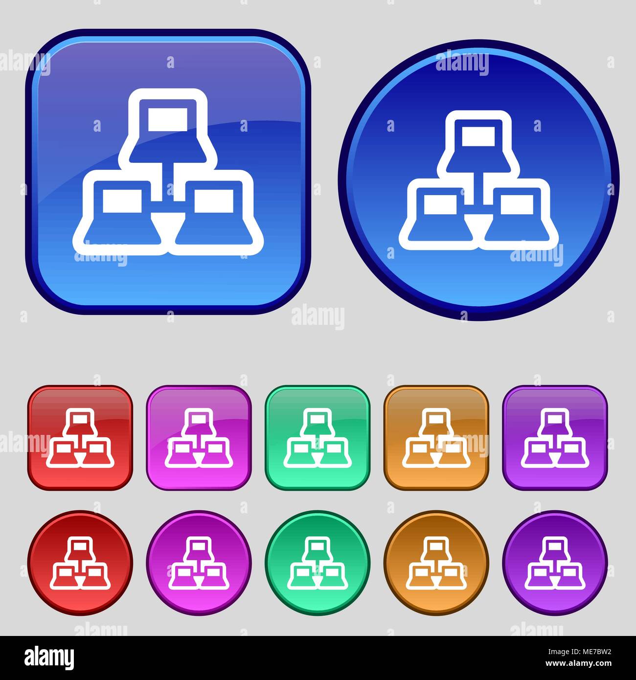 local area network icon sign. A set of twelve vintage buttons for your ...