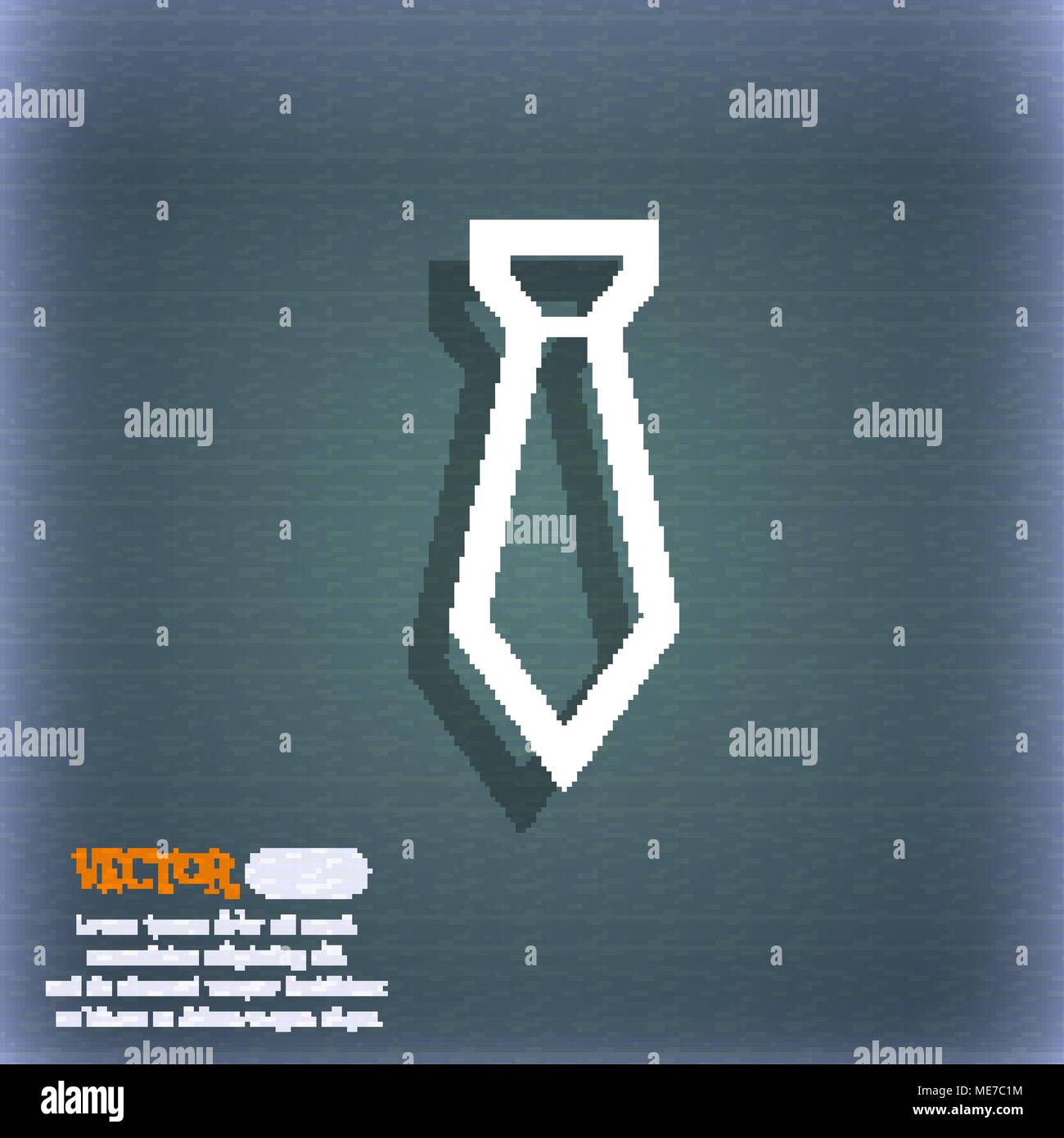 Tie icon symbol on the blue-green abstract background with shadow and ...