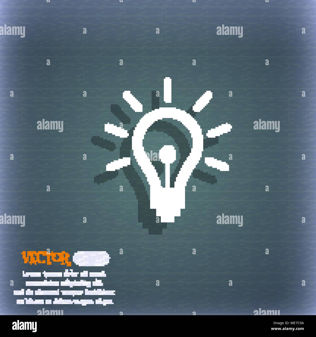 Light bulb icon symbol on the blue-green abstract background with ...