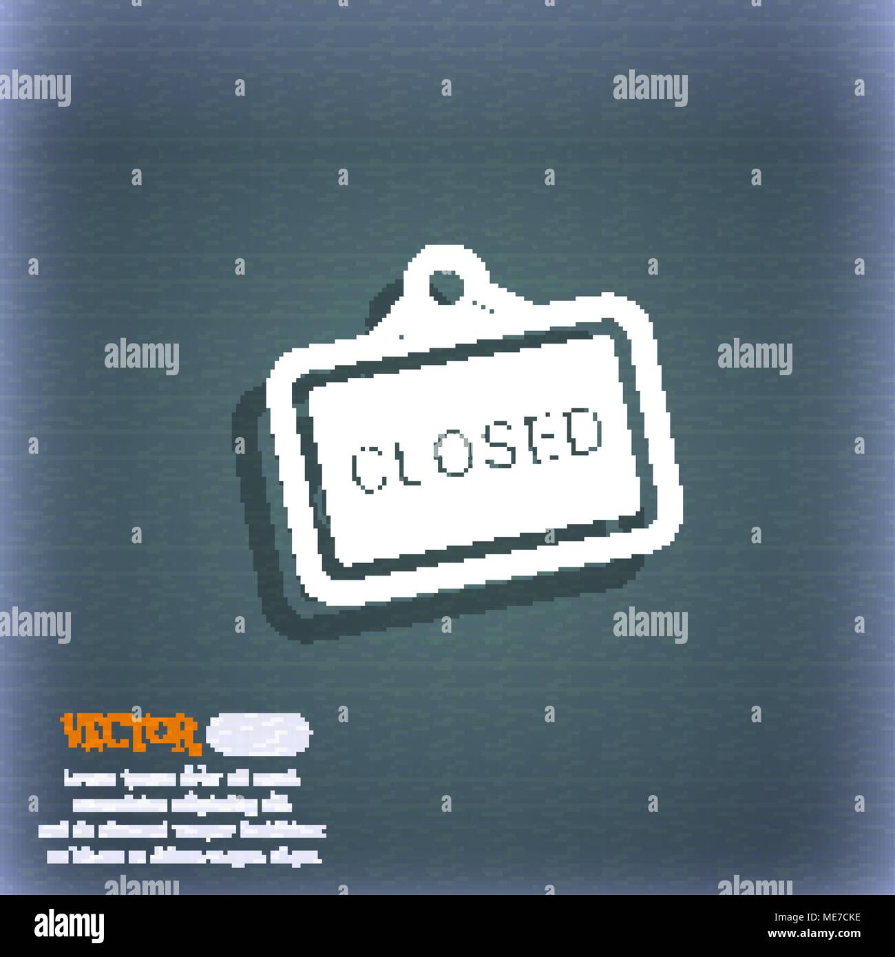 close icon symbol on the blue-green abstract background with shadow and ...