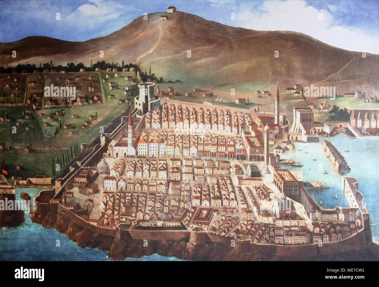 Medieval City Drawing Above High Resolution Stock Photography and ...