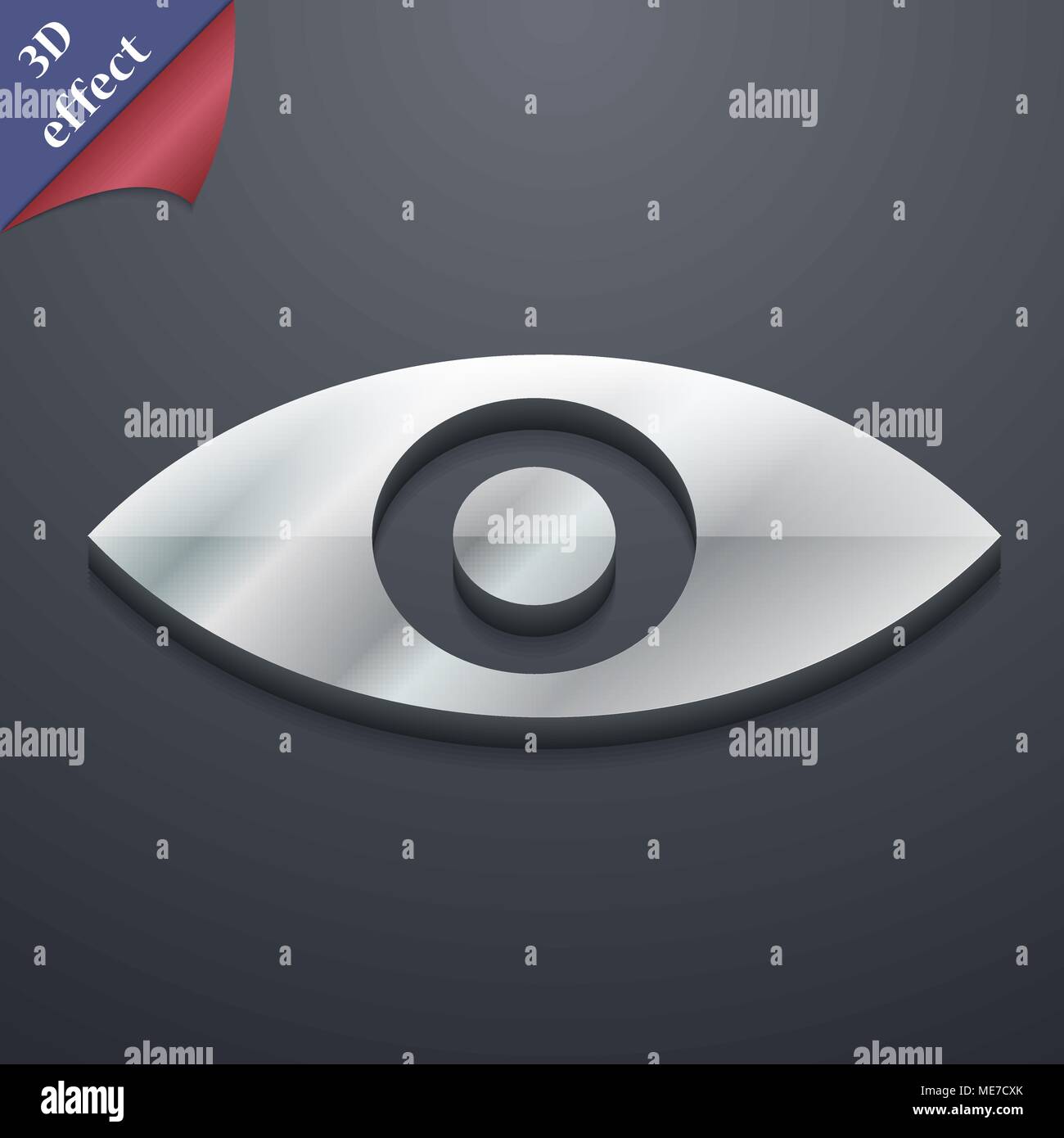 Eye, Publish content, sixth sense, intuition icon symbol. 3D style ...