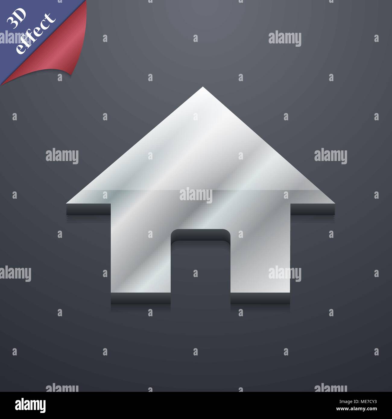 Home, Main page icon symbol. 3D style. Trendy, modern design with space ...