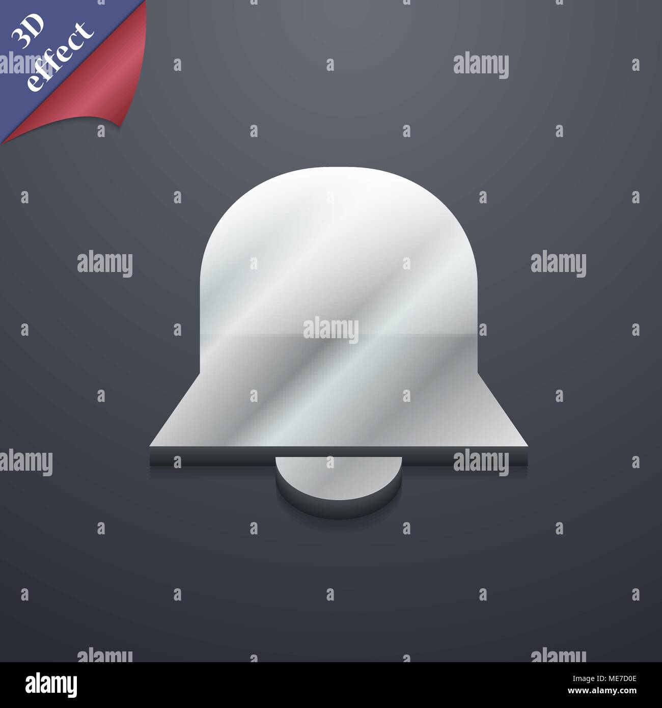 Alarm bell icon symbol. 3D style. Trendy, modern design with space for ...