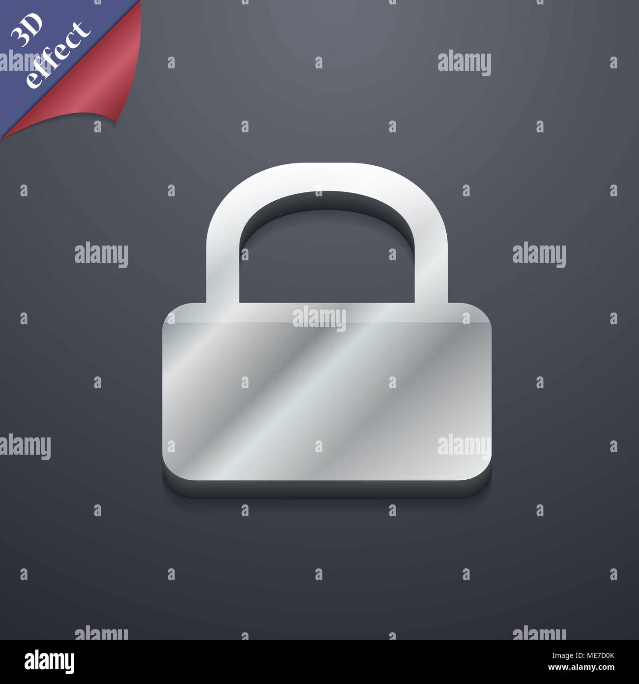 Pad Lock icon symbol. 3D style. Trendy, modern design with space for ...