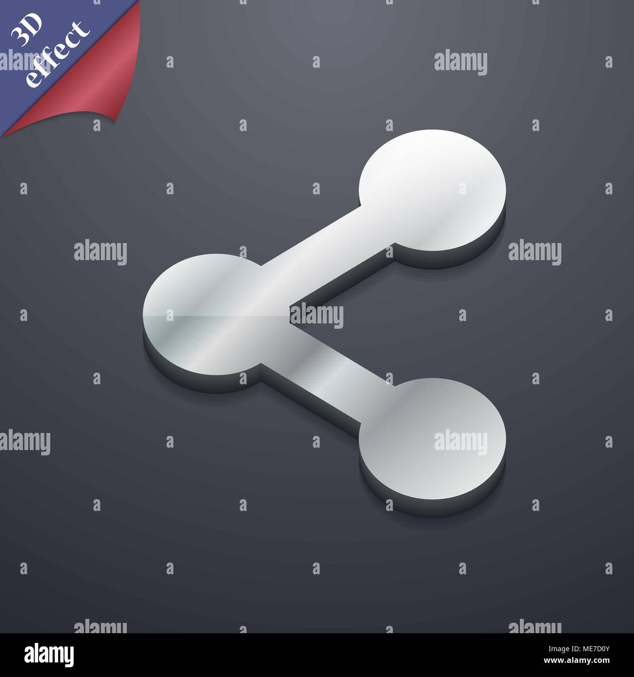 Share icon symbol. 3D style. Trendy, modern design with space for your ...