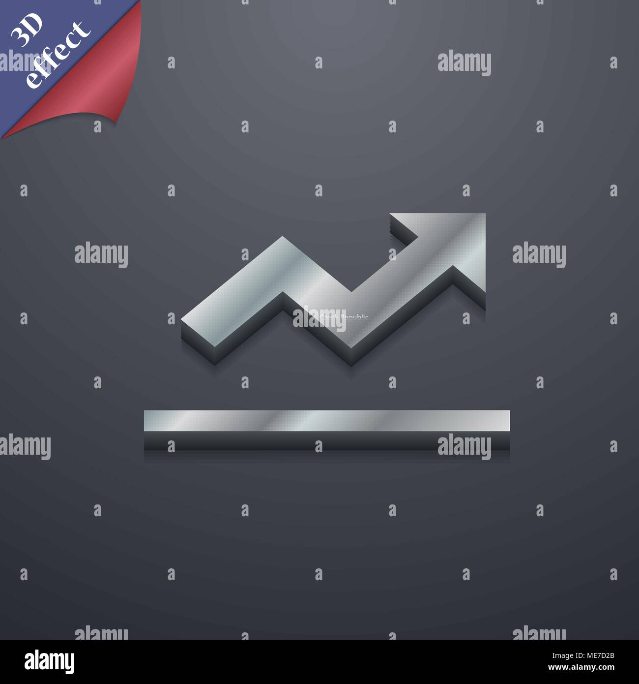 Graph chart, Diagram icon symbol. 3D style. Trendy, modern design with ...