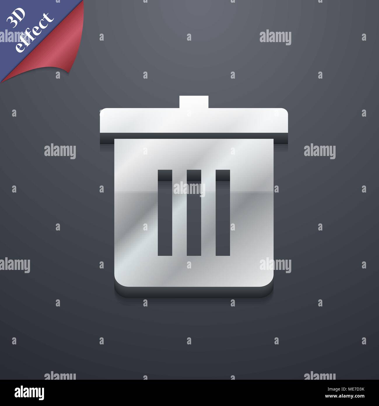 Recycle bin, Reuse or reduce icon symbol. 3D style. Trendy, modern ...