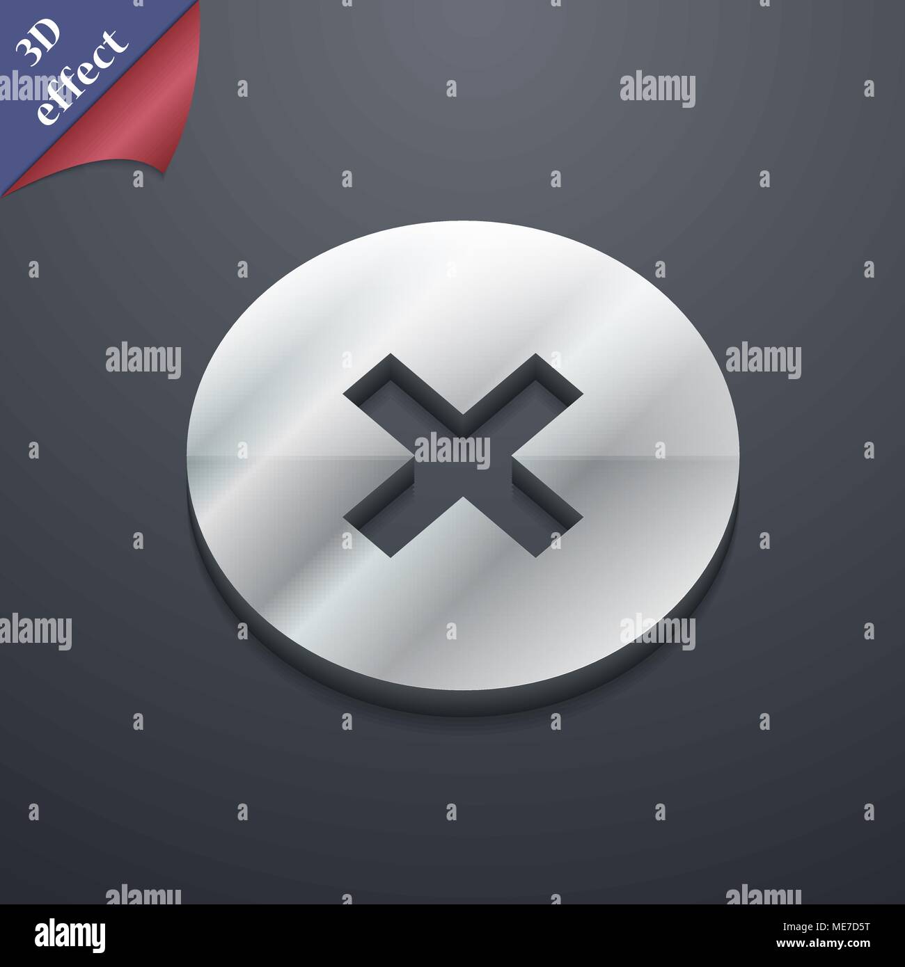 cancel icon symbol. 3D style. Trendy, modern design with space for your ...